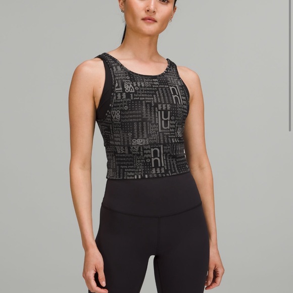 lululemon athletica | Tops | Nwt Lululemon Ombre Black Logo Motif ...